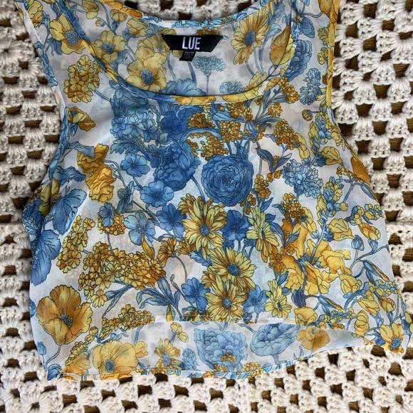 LUE | Tops | Lue Sheer Top Gorgeous Print | Poshmark